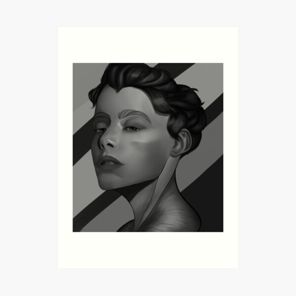 "black and grey realistic portrait (Lilith)" Art Print by orekidyas ...