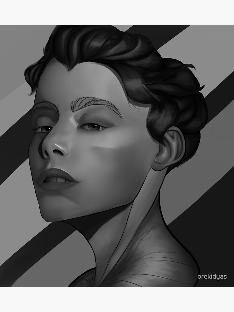 "black and grey realistic portrait (Lilith)" Art Print by orekidyas ...