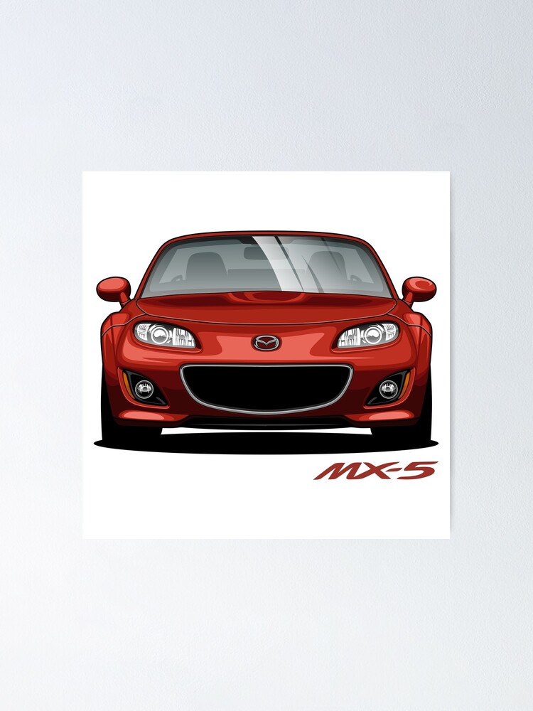 "Cartoon MX-5 Miata NC" Poster by idrdesign | Redbubble