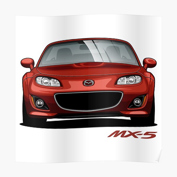 "Cartoon MX-5 Miata NC" Poster by idrdesign | Redbubble