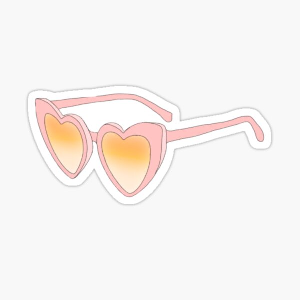 "heart sunglasses" Sticker by emilyeeet | Redbubble