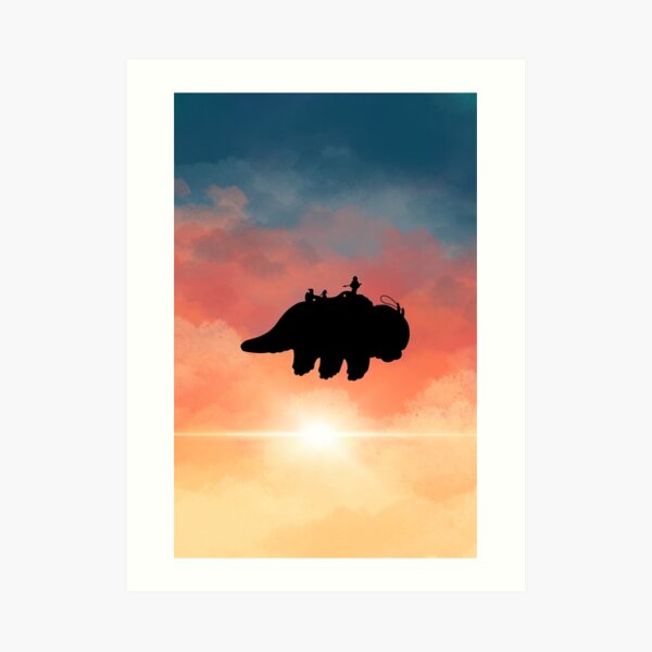 "Appa flying Sticker" Art Print for Sale by PanhandlePrints | Redbubble