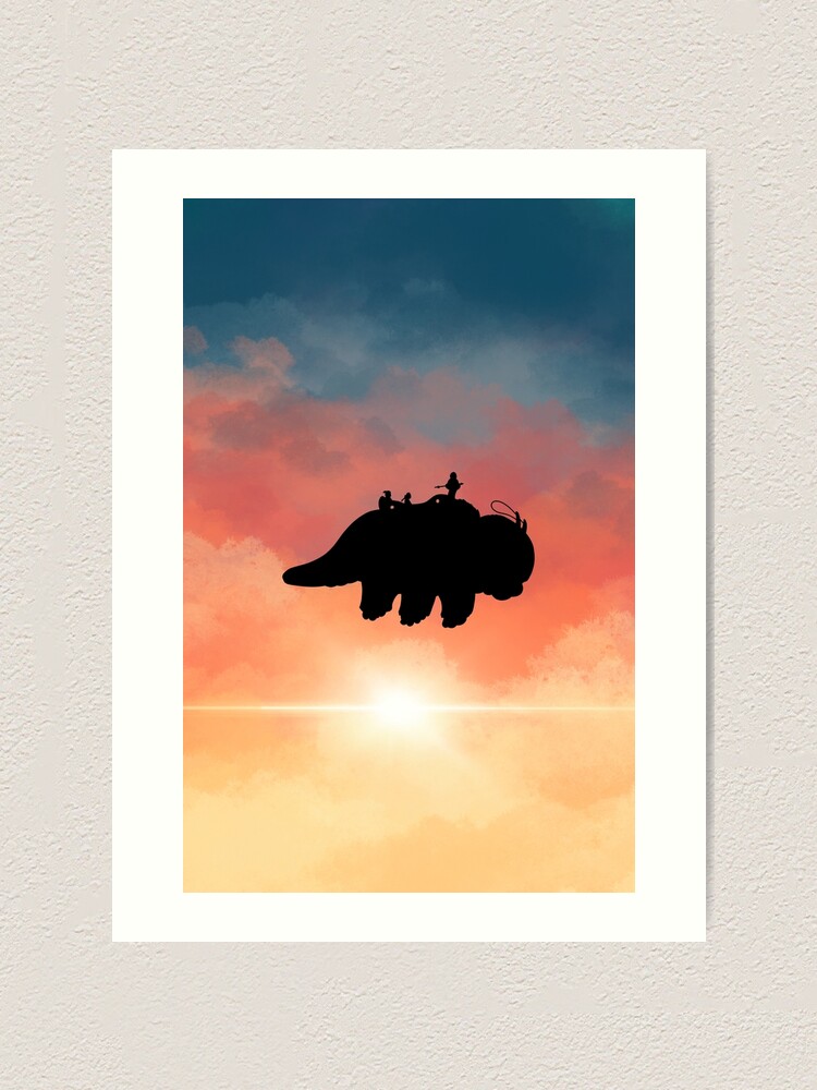 "Appa flying Sticker" Art Print for Sale by PanhandlePrints | Redbubble
