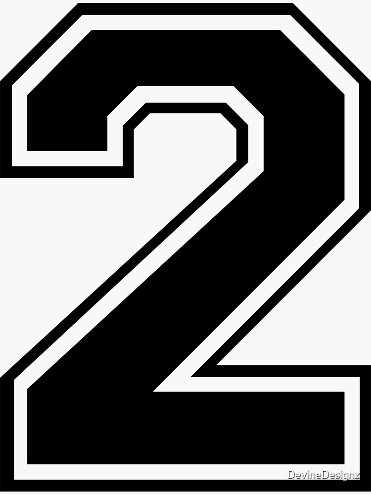 "2 Number Two" Sticker for Sale by DevineDesignz | Redbubble