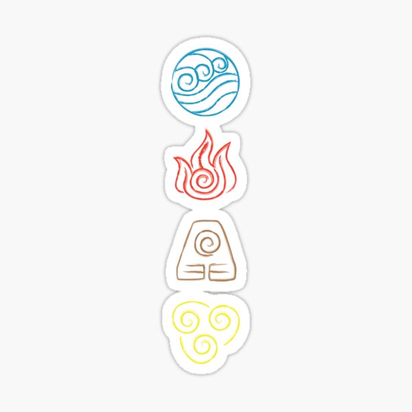 "Avatar - The 4 elements. " Sticker by tini-12 | Redbubble