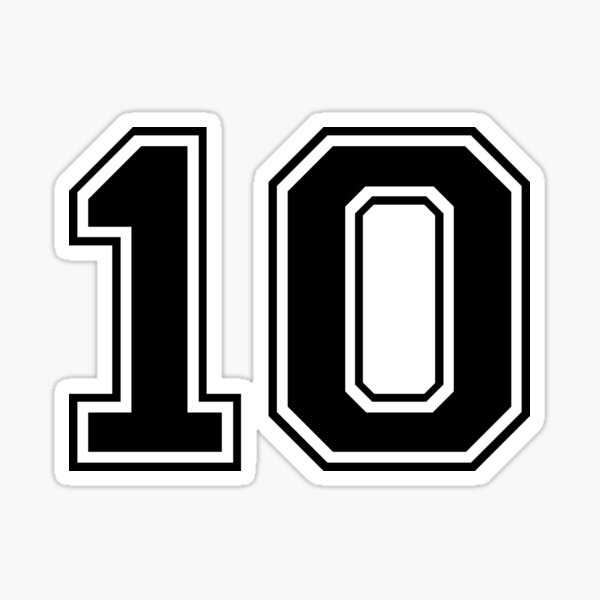 "10 Number Ten" Sticker for Sale by DevineDesignz | Redbubble