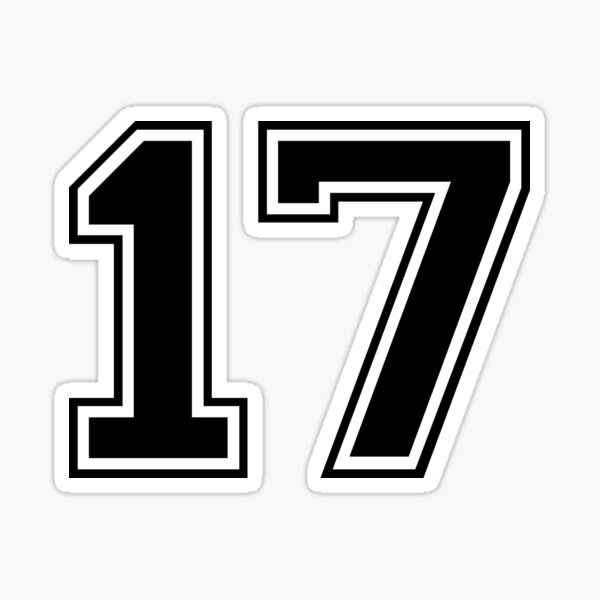 "17 Number Seventeen" Sticker for Sale by DevineDesignz | Redbubble