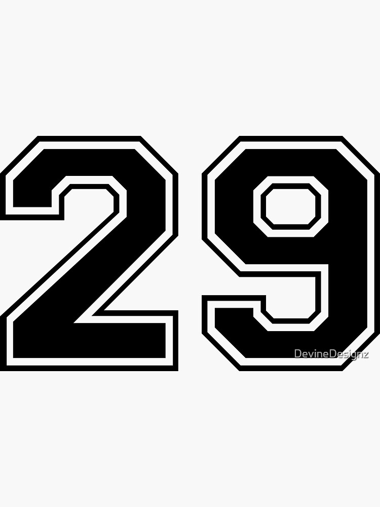 "29 Number Twenty-Nine" Sticker for Sale by DevineDesignz | Redbubble