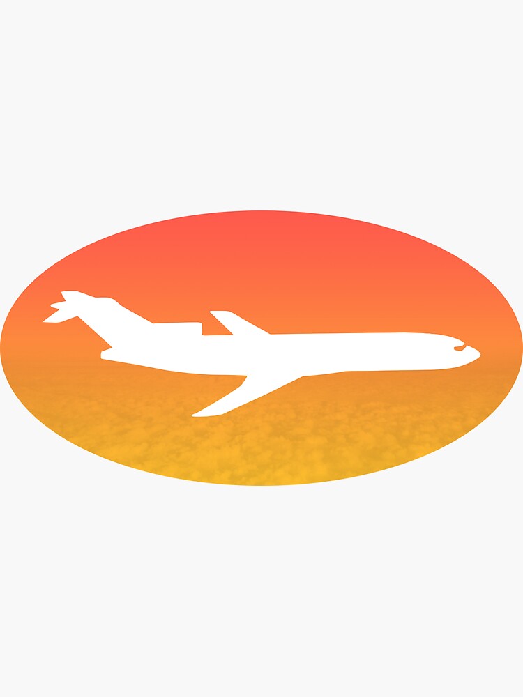 "Airliner: Boeing 727 (Orange)" Sticker for Sale by explorism | Redbubble