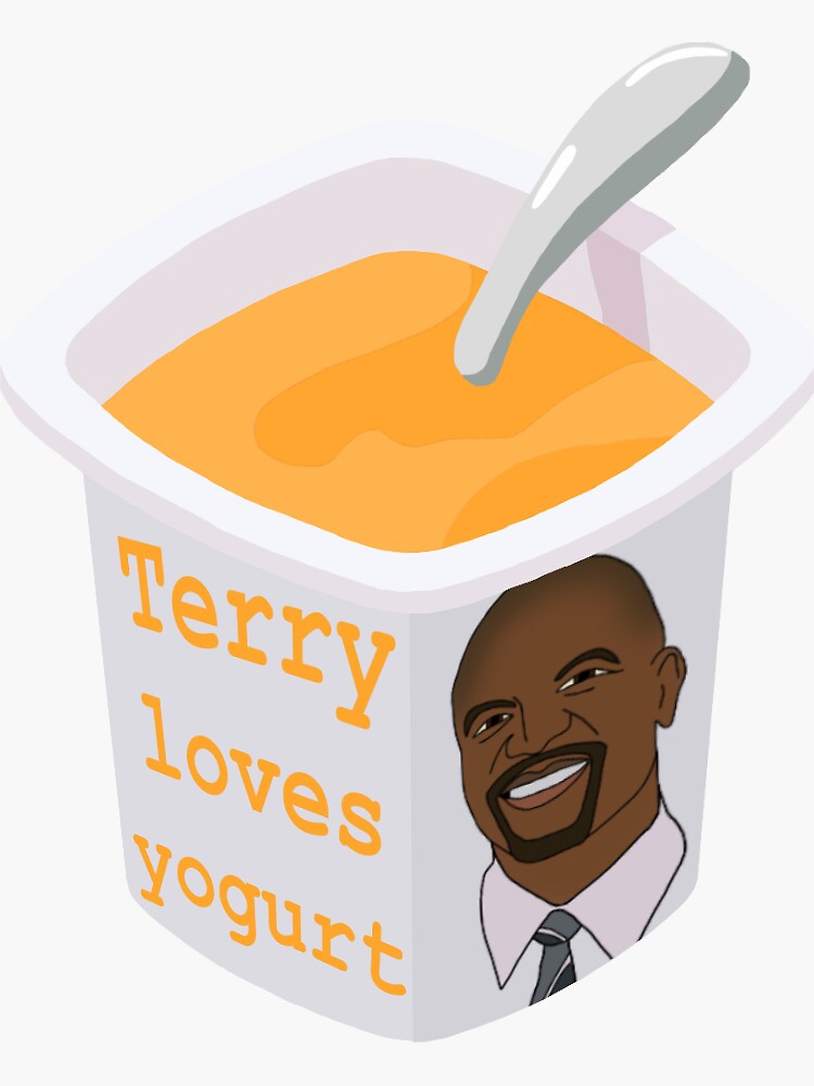 "Brooklyn nine nine, Terry loves yogurt " Sticker for Sale by Abgart ...