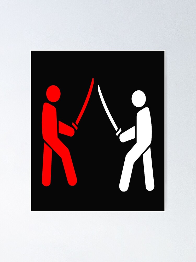 "Stick Figure Samurai Fight" Poster by TheMagicKrew | Redbubble