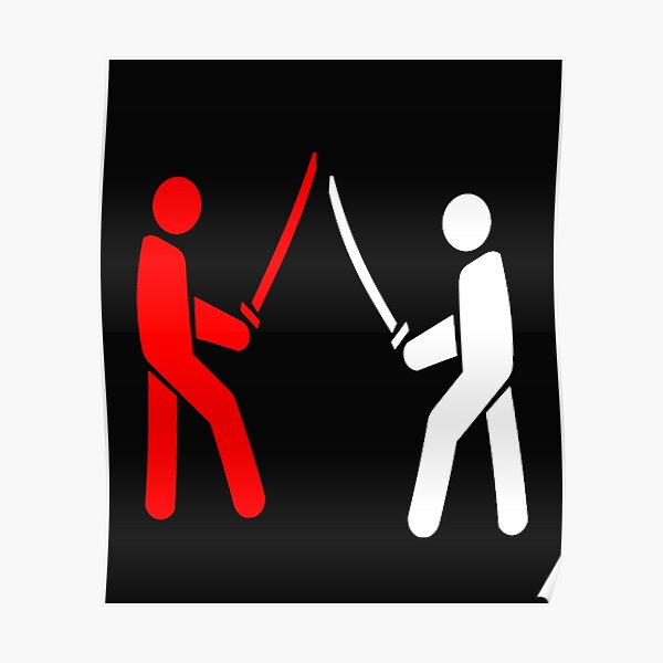 "Stick Figure Samurai Fight" Poster by TheMagicKrew | Redbubble