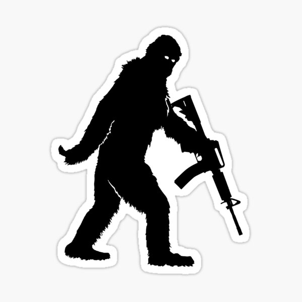 "Bigfoot With Rifle Sasquatch 2nd Amendment Gun" Sticker by td2844 ...