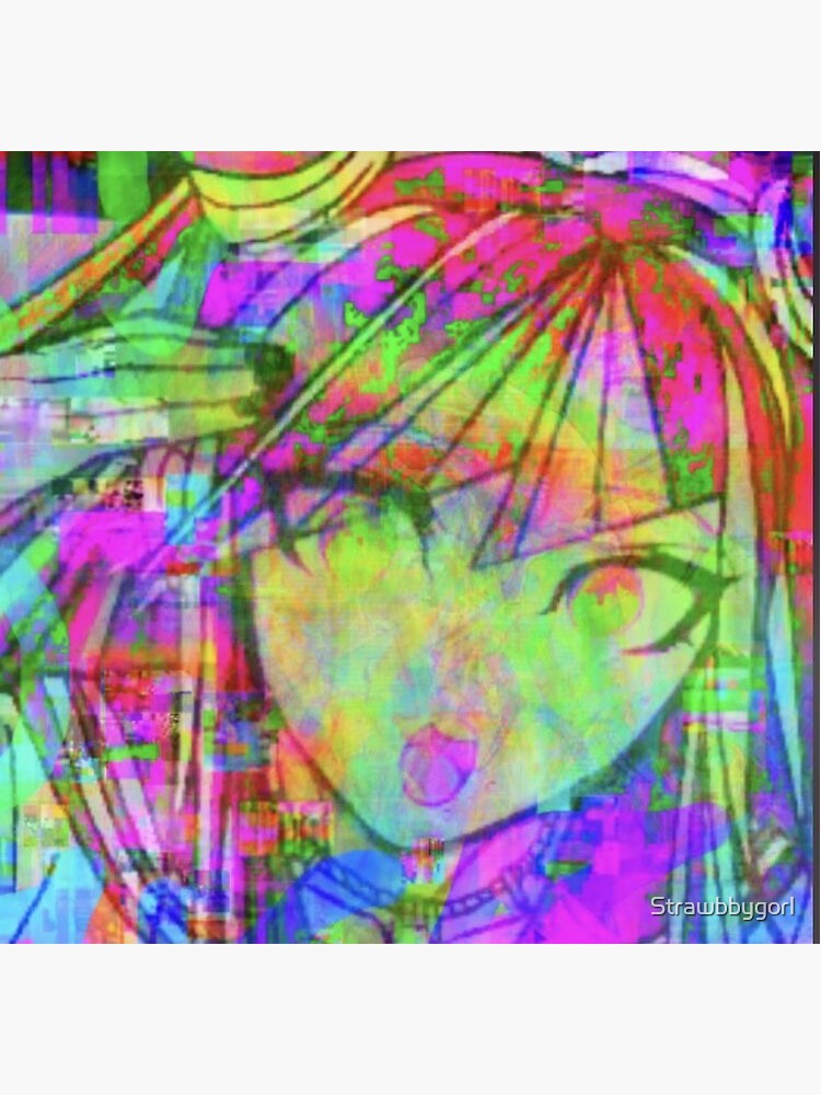 "glitchcore anime" Sticker for Sale by Strawbbygorl | Redbubble
