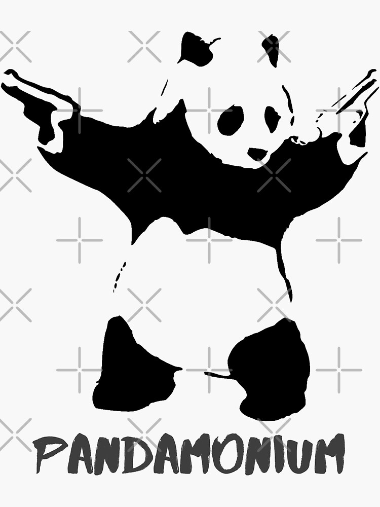 "Pandamonium" Sticker for Sale by Roguetees5150 | Redbubble