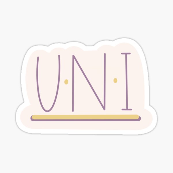 "Uni" Sticker by dundermuff | Redbubble