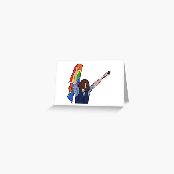 "Hozier Concert Pride Flag Block Colour Line Art Outline" Greeting Card ...