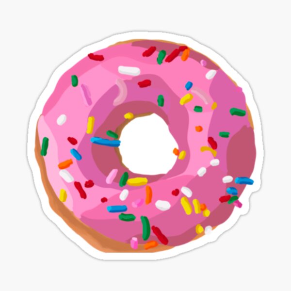 "pink donut" Sticker by jordanmycreate | Redbubble