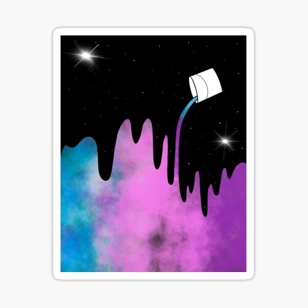 "Space Drip Painting with Galaxy" Sticker by JadesCanvas | Redbubble