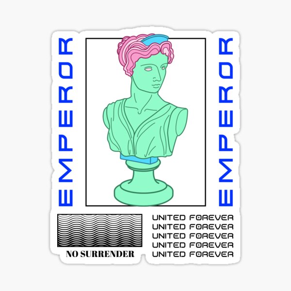 "VaporWave Aesthetic Emperor" Sticker for Sale by ModanShifts | Redbubble