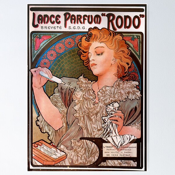 Póster for Sale con la obra «Lance Parfum Rodo - Alphonse Mucha - 1896 ...