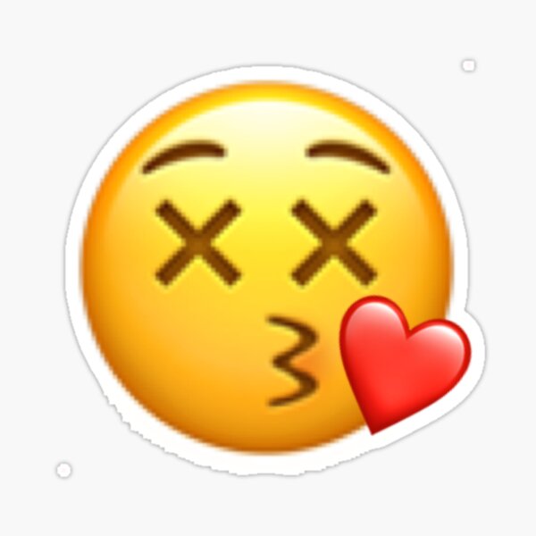 "Kissy Emoji with X Eyes" Sticker for Sale by renardsapphire | Redbubble