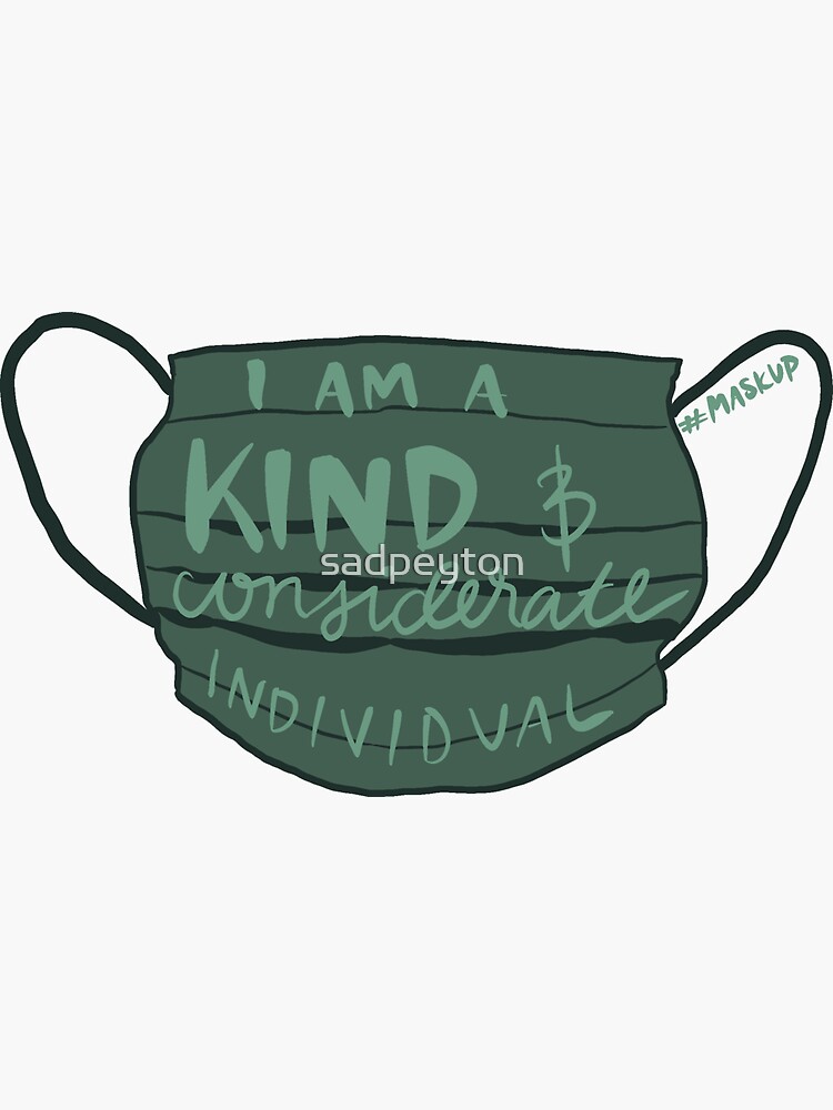 "mask up!" Sticker for Sale by sadpeyton | Redbubble