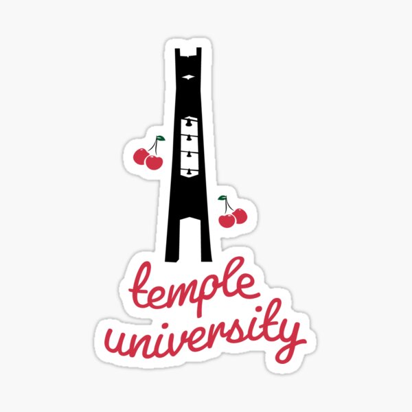 "Temple University Bell tower Sticker" Sticker for Sale by sdangdesigns ...