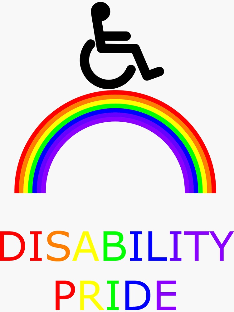 "Disability Pride: Wheelchair on a Rainbow" Sticker for Sale by ...