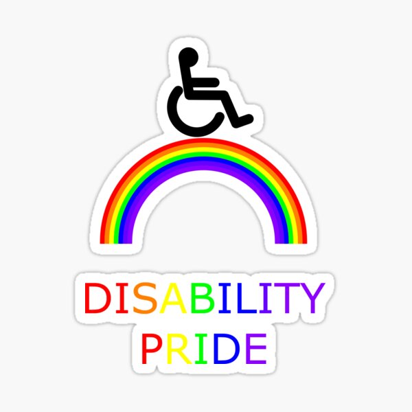 "Disability Pride: Wheelchair on a Rainbow" Sticker for Sale by ...