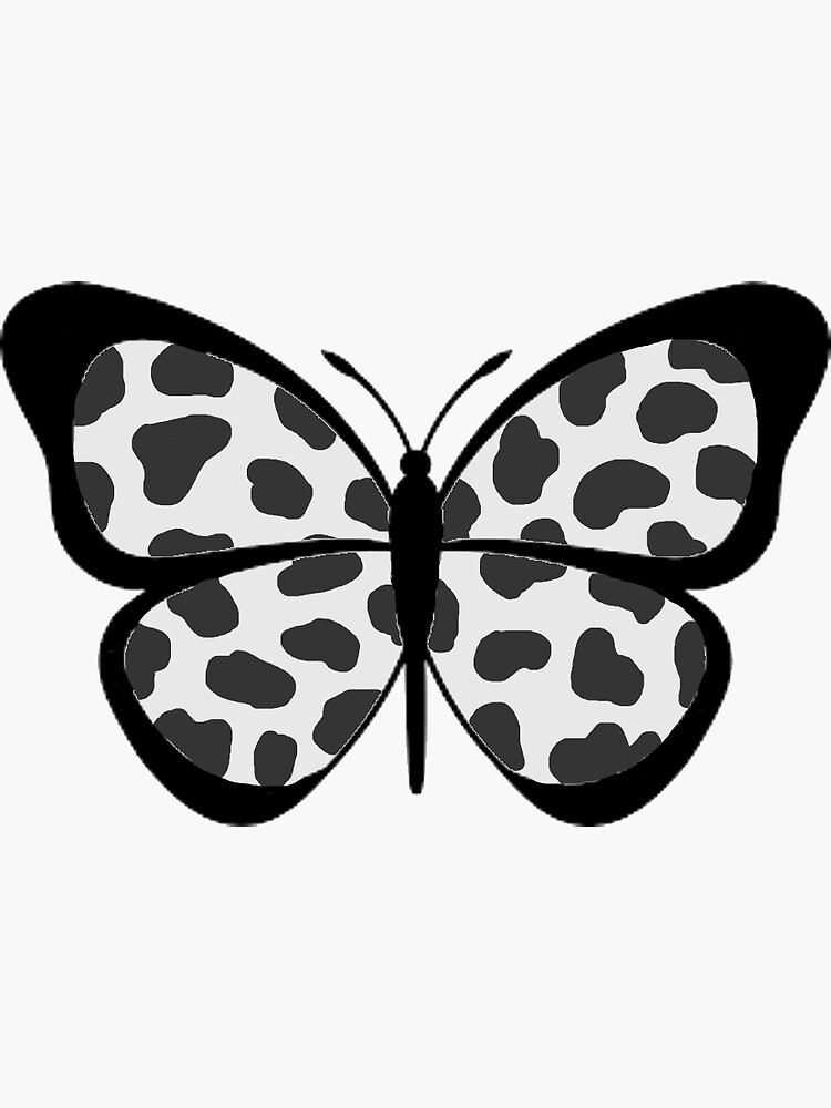 "CowPrinted Butterfly" Sticker for Sale by alladoodle | Redbubble
