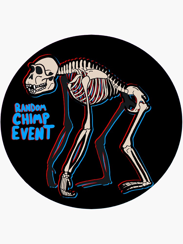 "Random Chimp Event" Sticker by GutsickGibbon | Redbubble