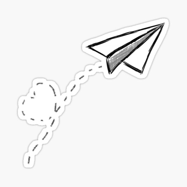 "paper airplane " Sticker by moonlightgrphcs | Redbubble