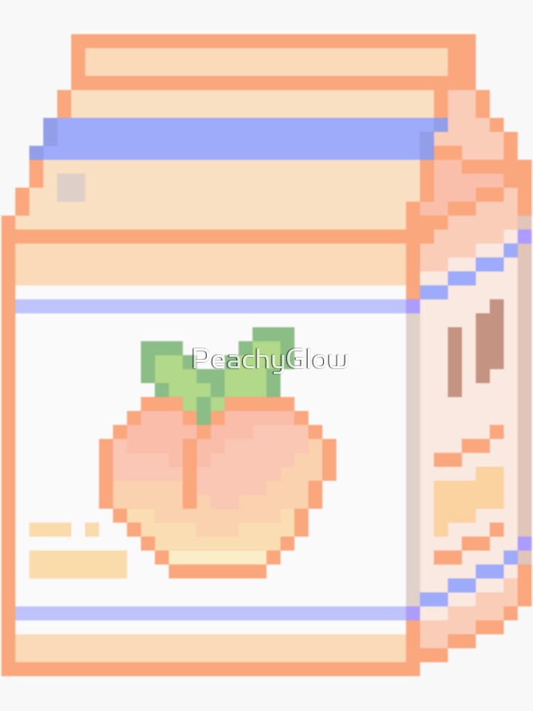 "Pixel Peach Milk" Sticker for Sale by PeachyGlow | Redbubble
