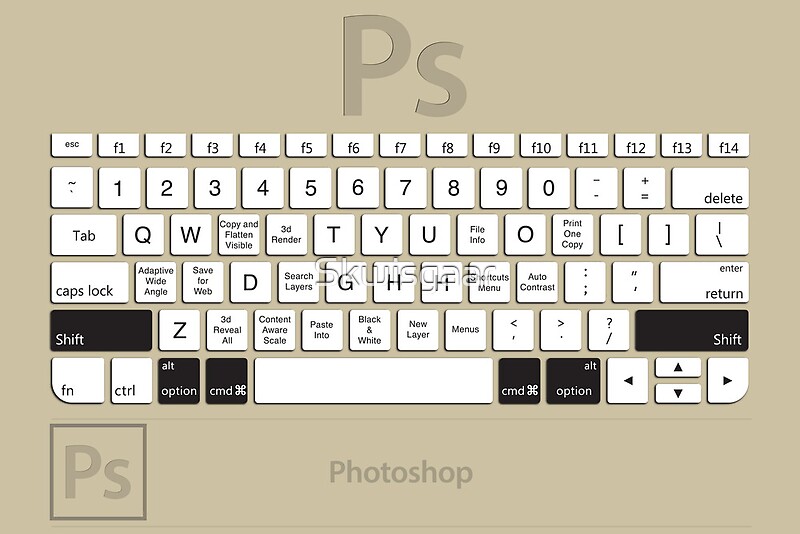 "Photoshop Keyboard Shortcuts Brwn Opt+Shift+Cmd" by Skwisgaar | Redbubble