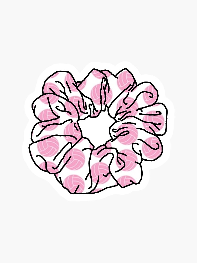 "Pink Volleyball Scrunchie" Sticker for Sale by chloedecamargo | Redbubble