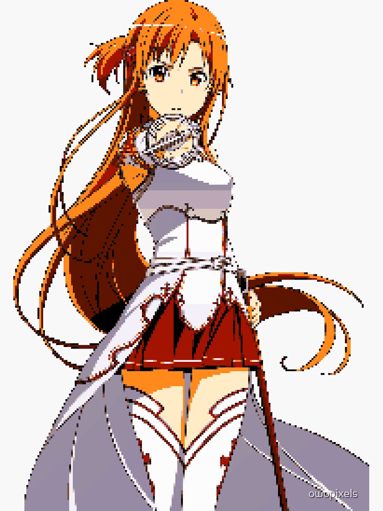 Pegatina «Asuna Pixel Art» de owopixels | Redbubble