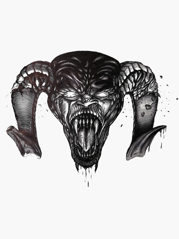 "Demon Rage" Sticker for Sale by KuroKaite | Redbubble