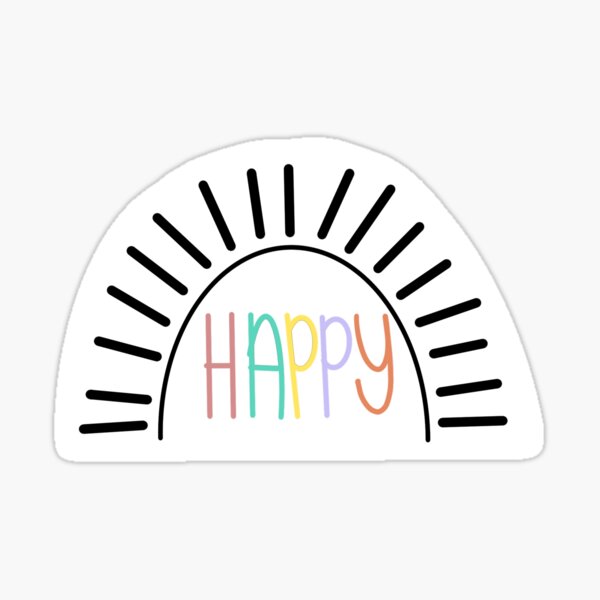 "Happy Sticker" Sticker by HarlowPDesignCo | Redbubble