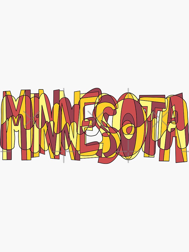 "Maroon and Yellow Minnesota Word Doodle" Sticker for Sale by klaireep ...