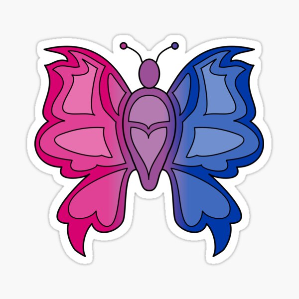 "Bisexual Pride Butterfly" Sticker for Sale by TheCraftingSci | Redbubble