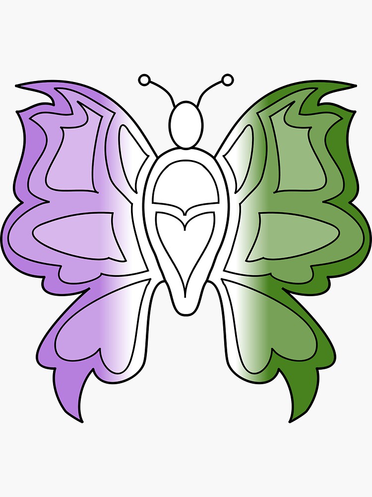 "Genderqueer Pride Butterfly" Sticker for Sale by TheCraftingSci ...