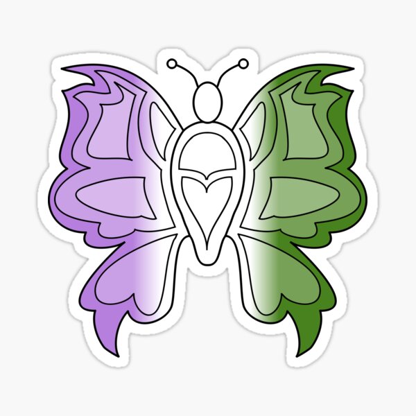 "Genderqueer Pride Butterfly" Sticker for Sale by TheCraftingSci | Redbubble