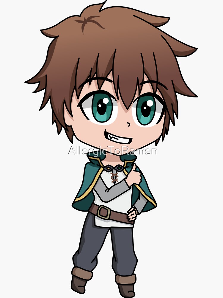 "Kazuma Satou Chibi" Sticker for Sale by AllergicToRamen | Redbubble