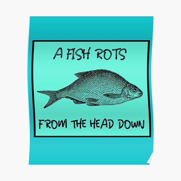 "A Fish Rots From the Head Down" Poster for Sale by SphynxDen | Redbubble