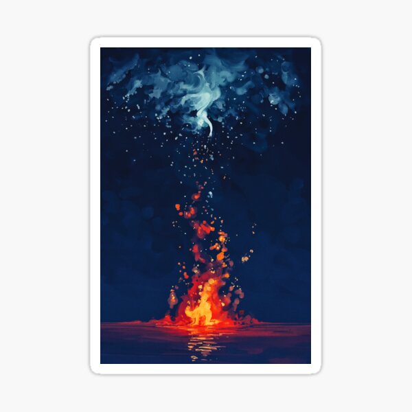 "Fire & Smoke" Sticker for Sale by artmango | Redbubble