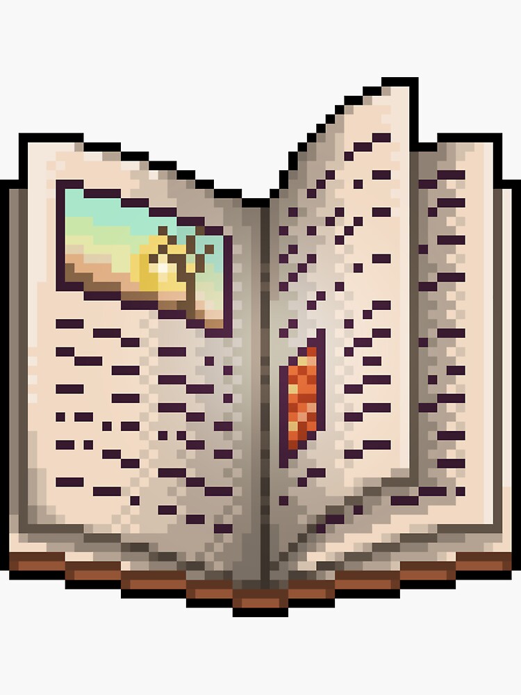 "Pixel Book" Sticker for Sale by Alekoink | Redbubble