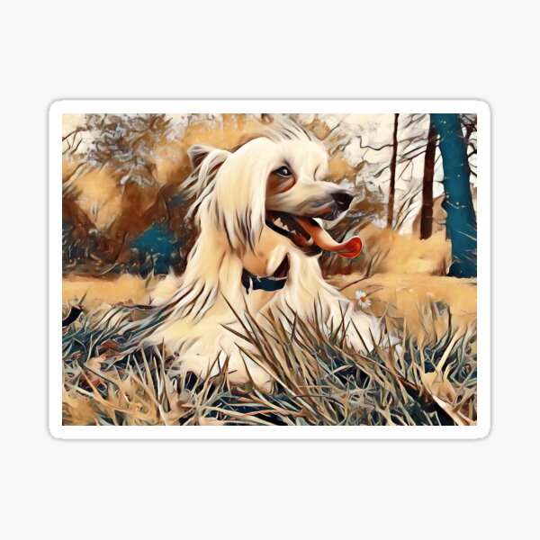 "Cute puppy chinese crest" Sticker for Sale by VasKal | Redbubble