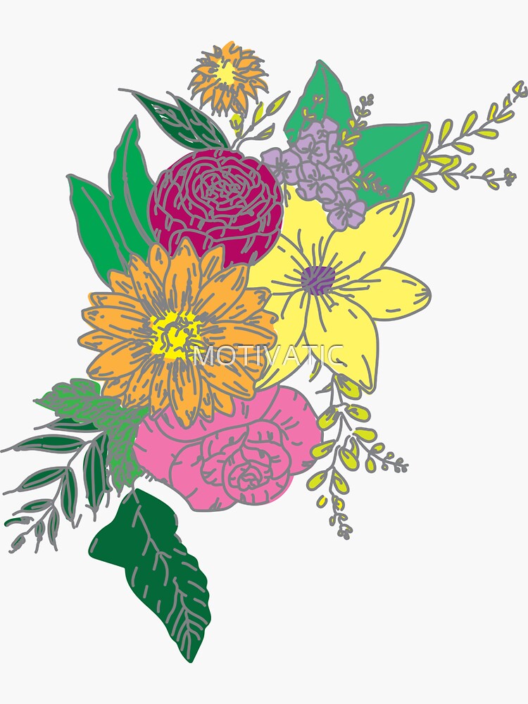 "Flower Bunch" Sticker by MOTIVATIC | Redbubble