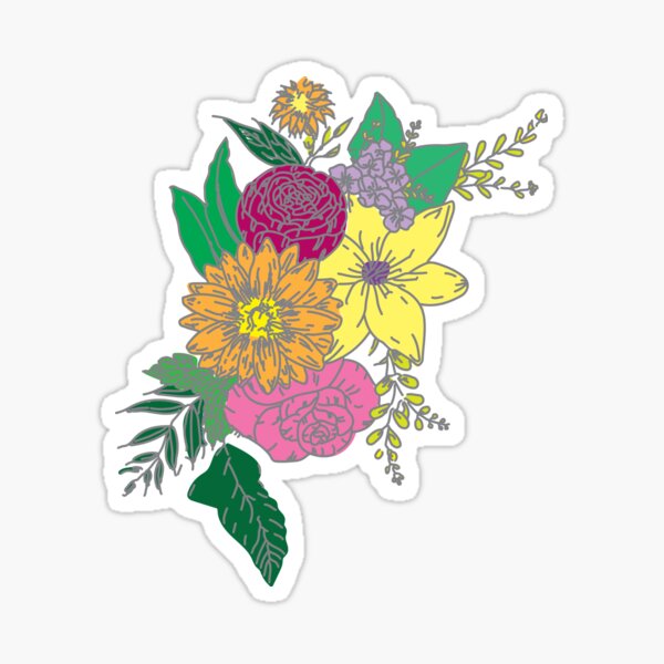 "Flower Bunch" Sticker by MOTIVATIC | Redbubble
